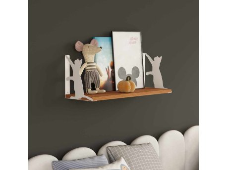 HANAH HOME Zidna polica Tiger Cat White