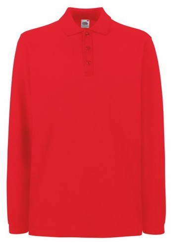 FRUIT OF THE LOOM, PREMIUM LS POLO, PREMIUM UNISEX POLO MAJICA DUGIH RUKAVA, CRVENA, XL