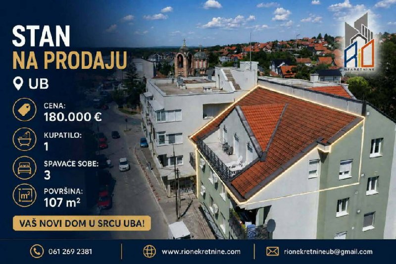 Na prodaju četvorosoban stan kod crkve na Ubu