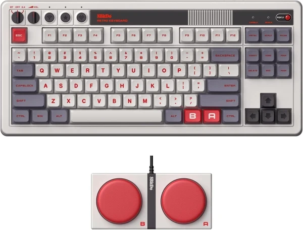 Bežična tastatura 8BitDo Retro 87mehaničkaRGBN Edition + Dual Super Buttons