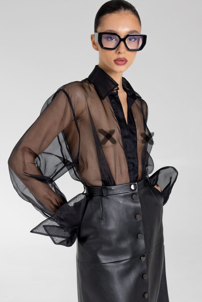 Organza Black Body Shirt