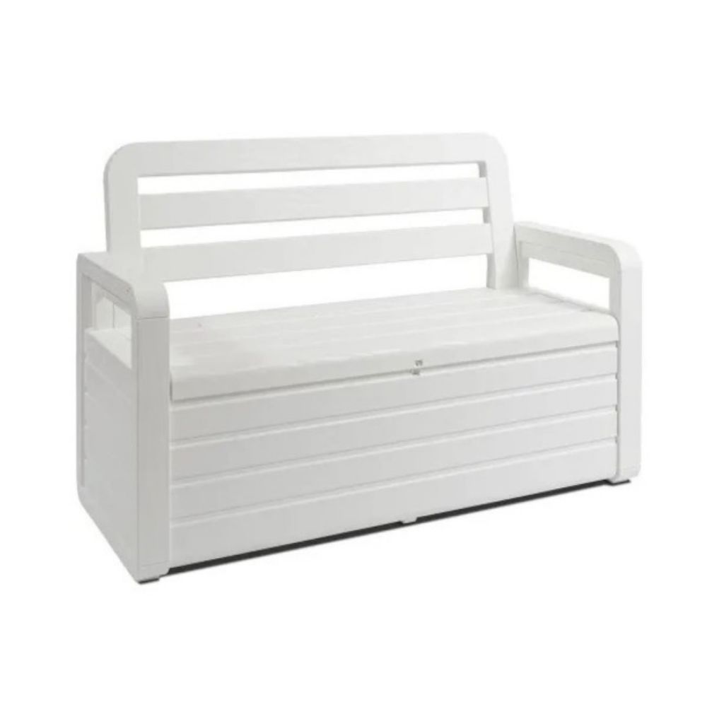 Klupa pvc sa ostavom za jastuke bela