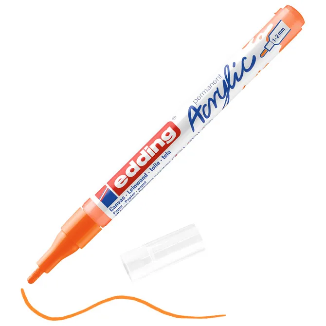 AKRILNI MARKER E-5300 FINE 1-2MM OBLI VRH EDDING NEON NARANDŽASTA