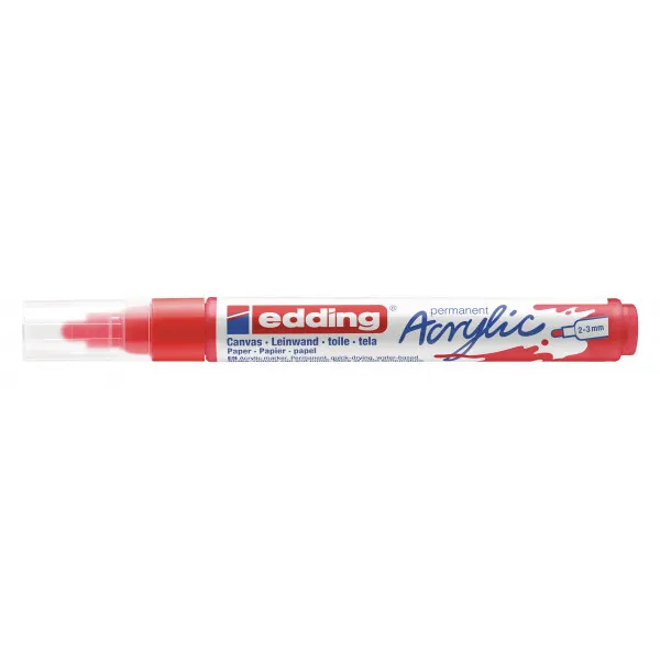 AKRILNI MARKER E-5100 MEDIUM 2-3MM OBLI VRH EDDING CRVENA