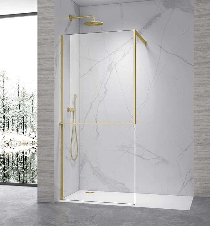 Walk-in COPEN FRAME 1000x2100 brushed gold. staklo 8mm