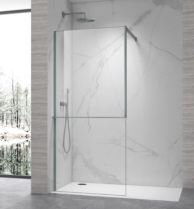 Walk-in COPEN FRAME 1200x2100 gunmetal. staklo 8mm