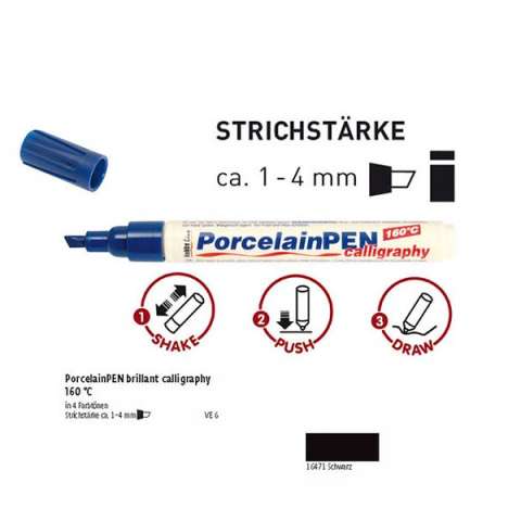 Porcelan Pen Calligraphy - Black