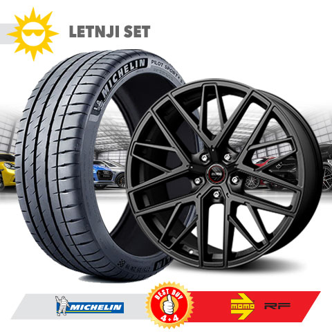 285/40 R22 + 325/35 R22 SET MICHELIN + MOMO RFX01 SB BLK + TPMS