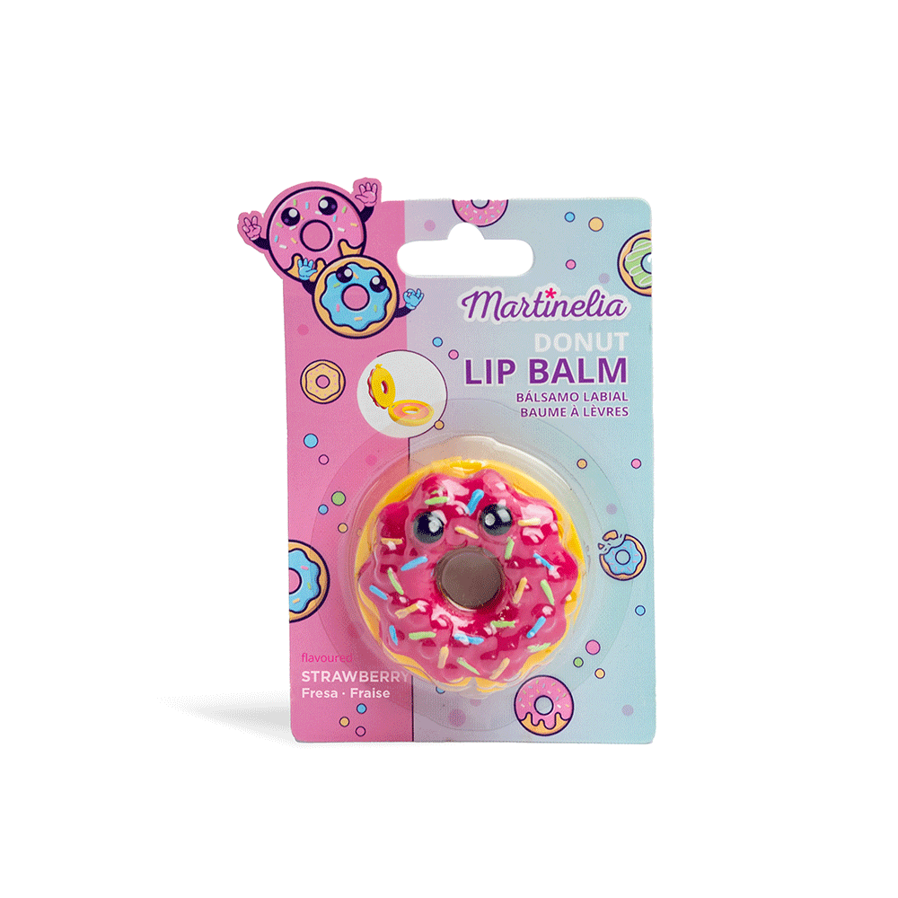 Martinelia Donut balzam za usne sa priveskom, jagoda, 4g