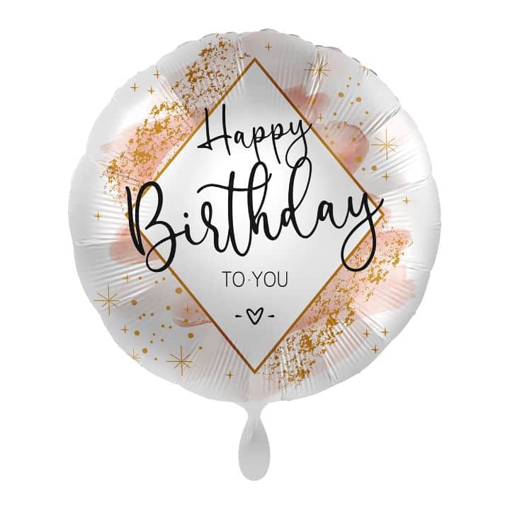 Happy Birthday balon rose gold satin