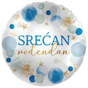 Srećan rođendan balon plavi na srpskom