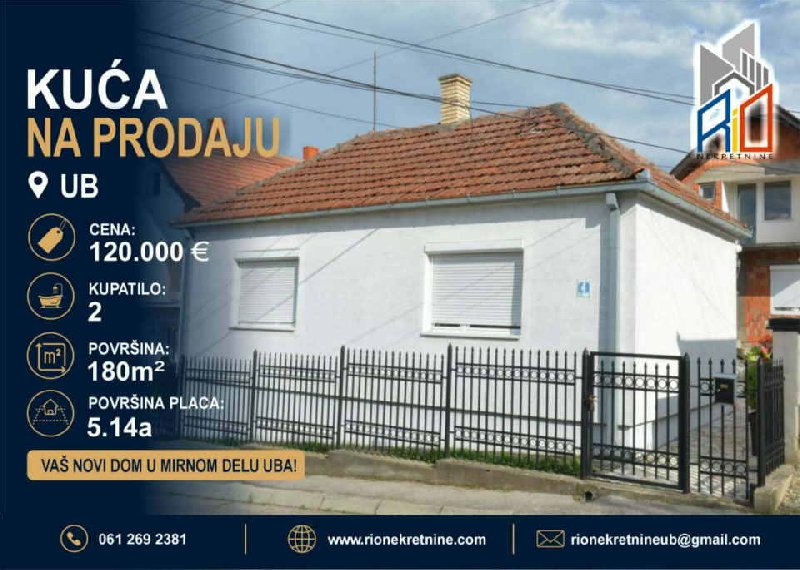 Na prodaju useljive 2 kuće u mirnom delu Uba
