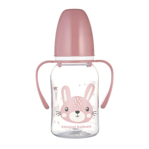 Canpol Babies Flašica Sa Drskama Cute Animals 120Ml (11/823) - Pink