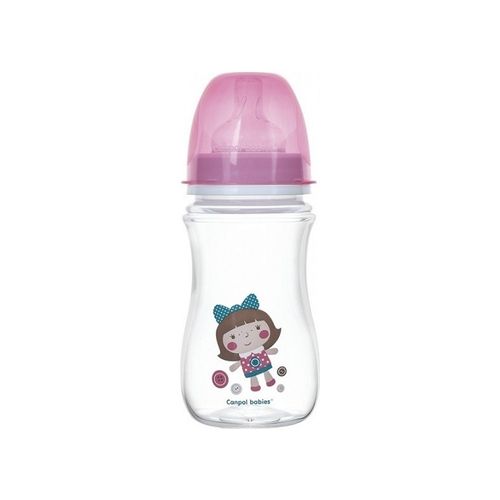 Canpol Baby Flašica Široki Vrat, Antikolik - Easy Start- 240 Ml - Toys Pink Doll