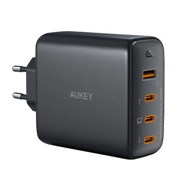 AUKEY PA-B7S OMNIA II MIX S WALL 100W CHARGER - GAN CHARGER WITH 1X USB-A & 3X USB-C PORTS - BLACK