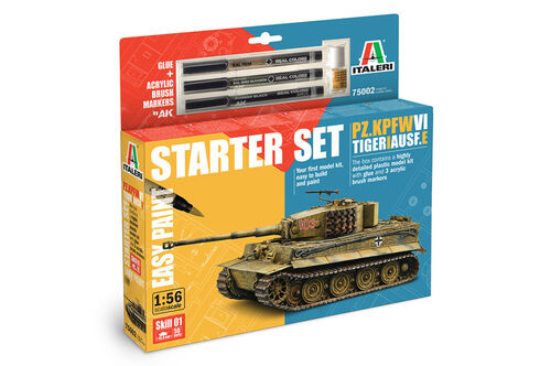 NEW! Italeri 75002 Pz.Kpfw. VI Tiger I Ausf. E Starter Set - Easy Paint