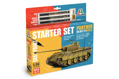 NEW! Italeri 75003 Panther Sd.Kfz. 171 Ausf. A Starter Set - Easy Paint