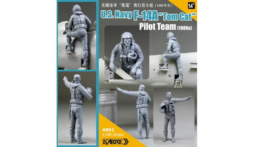 NEW! Sabre 4801 Grumman F-14 A Tomcat - US Navy Pilot Team 1980s (2 Figures)