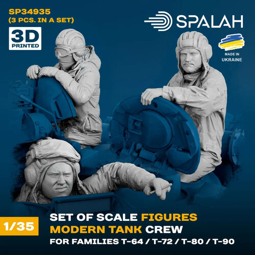 NEW! Spalah 34935 T-64, T-72, T-80 and T-90 - Modern Tank Crew (3 Figures / 3D-Printed)