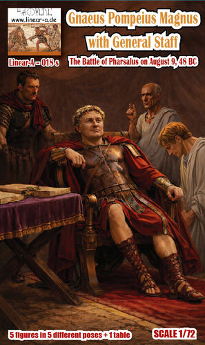 NEW! Linear-A 018S Gnaeus Pompeius Magnus with General Staff - The Battle of Pharsalus (5 Figures)