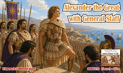 NEW! Linear-A 022S Alexander the Great with General Staff (5 Figures)