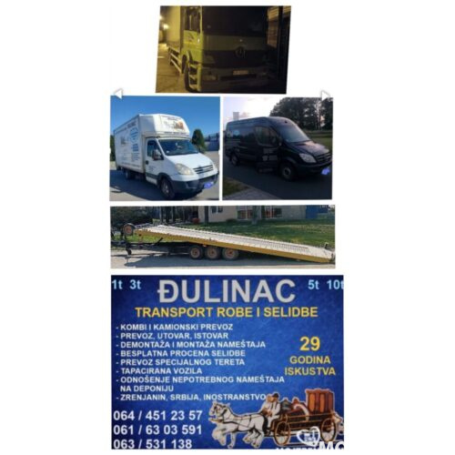 Kamionski i kombi transport robe i selidbe i šlep sluzba Djulinac Zrenjanin