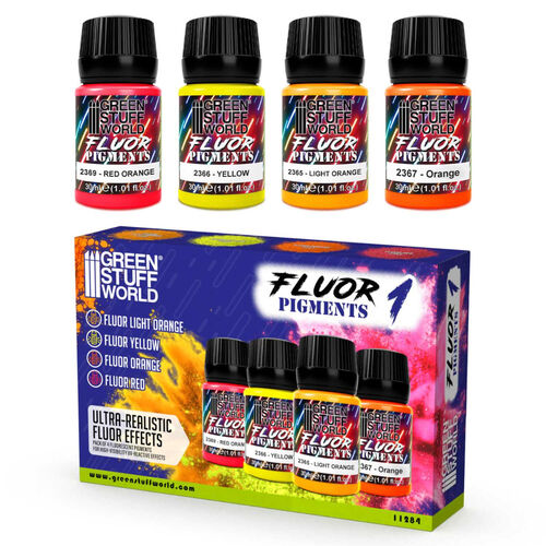 NEW! Green Stuff World 11284 Fluor Pigments Set No.1