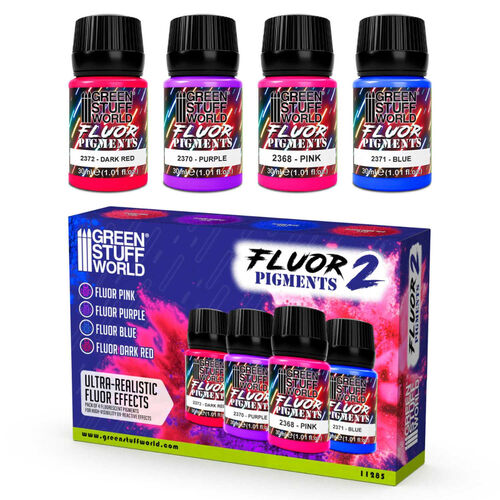 NEW! Green Stuff World 11285 Fluor Pigments Set No.2