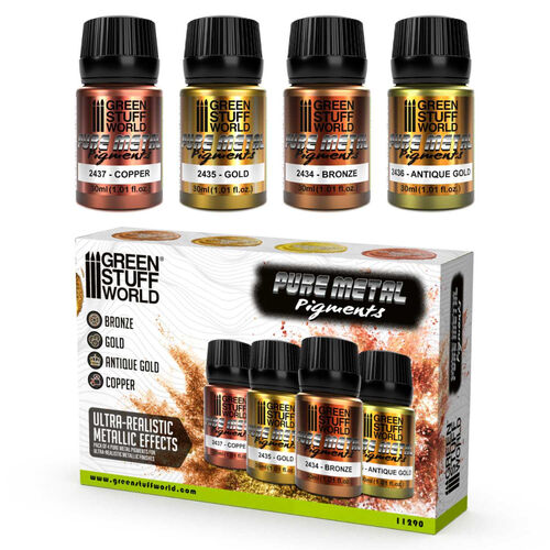 NEW! Green Stuff World 11290 Pure Metal Pigments Set
