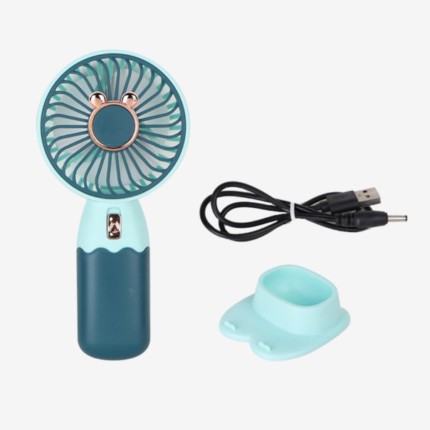 Ventilator ručni, lako prenosivi, plavi, USB punjenje