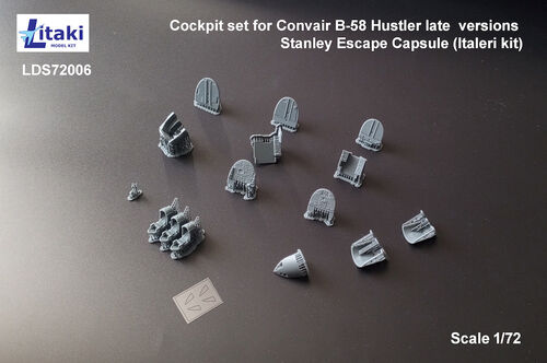NEW! Litaki LDS72006 Convair B-58 Hustler - Cockpit Set with LATE Versions Stanley Escape Capsule (for Italeri Kits / 3D-Printed)