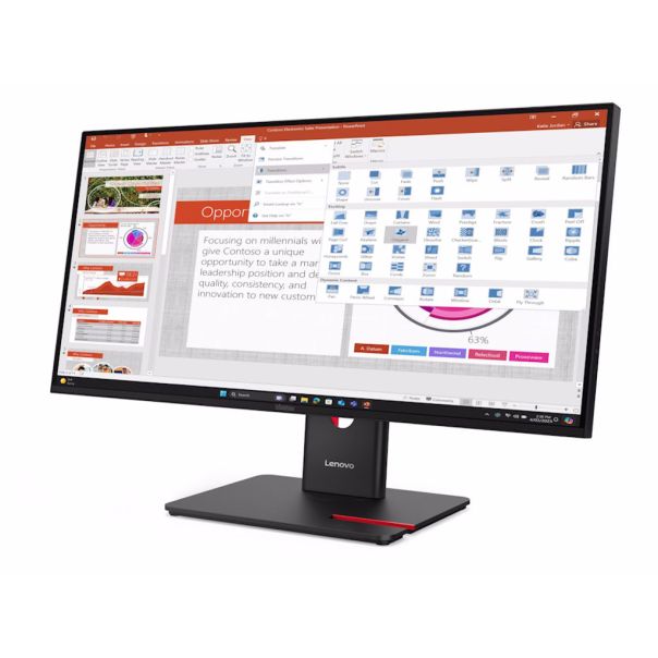 Monitor LENOVO ThinkVision T27-40 27"/1920x1080/IPS/120Hz/4ms/4xUSB,1xUSB C/Swivel,Pivot,Height/crna