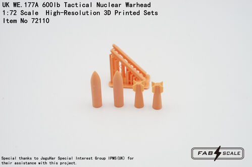 NEW! Fab Scale Fa72110 British WE177 A - 600lb Tactical Nuclear Warhead (3D-Printed / 2 pcs)