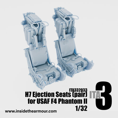 NEW! Inside the Armour ITA332033 USAF Phantoms - 3D-Printed H7 Seats / 2 Paired Seats (for Tamiya, Academy, Revell, Redpill Kits)