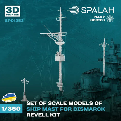 NEW! Spalah 01253 Bismarck - 3D-Printed Ship Masts (3 pcs / for Revell Kits)