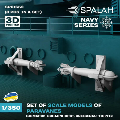 NEW! Spalah 01653 Bismarck, Scharnhorst, Gneisenau and Tirpitz - Paravanes (8 pcs / 3D-Printed)