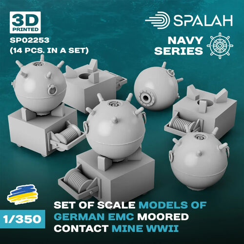 NEW! Spalah 02253 German WWII EMC Moored Contact Mine (14 pcs / 3D-Printed)