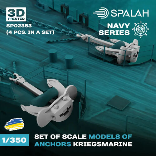 NEW! Spalah 02353 Kriegsmarine Anchors (4 pcs / 3D-Printed)