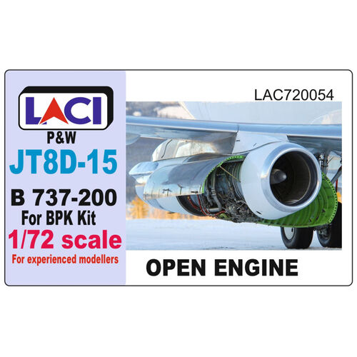 NEW! LACI 720054 Boeing B737-200 - Pratt & Whitney JT8D Engine Open (for BPK Kits)