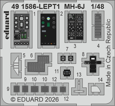NEW! Eduard BIG49478 Hughes MH-6 J - Big Ed Set (for ICM Kits)
