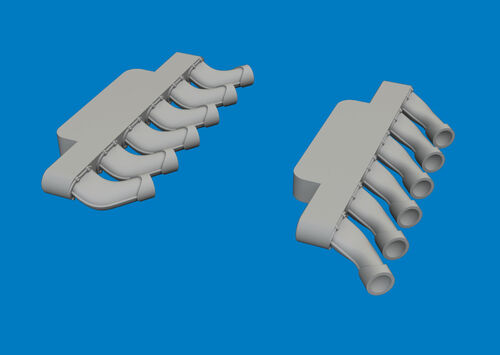 NEW! Eduard 6481209 Supermarine Spitfire Mk.IX - Exhaust Stacks Rounded (for Airfix Kits / 3D-Printed)