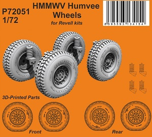 NEW! CMK P72051 HMMWV Humvee - Wheels Set (for Revell Kits / 3D-Printed)