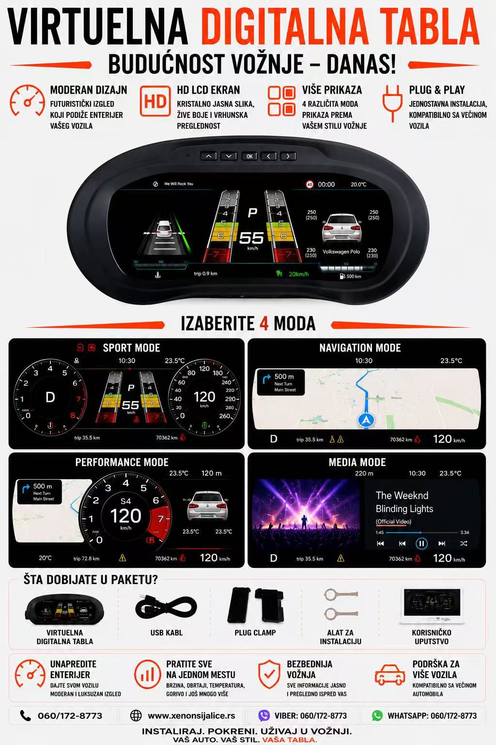 VIRTUELNA DIGITALNA TABLA VW AMAROK 08-16