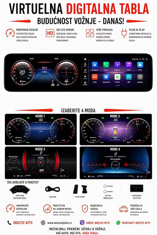 VIRTUELNA DIGITALNA TABLA MERCEDES G KLASA W463