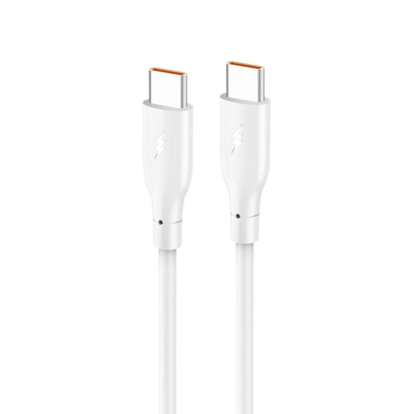Data kabl KONFULON DC67, 60W, Type C na Type C beli 1m