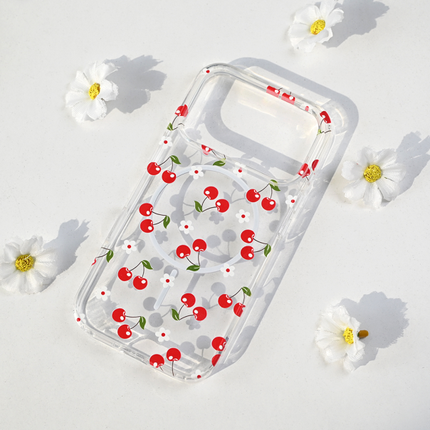 Maska za iPhone 17 Pro 63 Cute Cherries Print Magsafe
