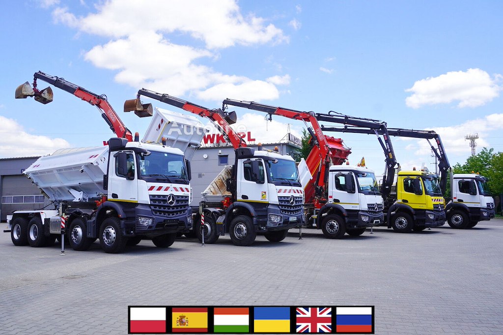 Mercedes-Benz Arocs 3236 8×4 / 90 tho. km / Fassi F155A.0.22 / remote control kiper