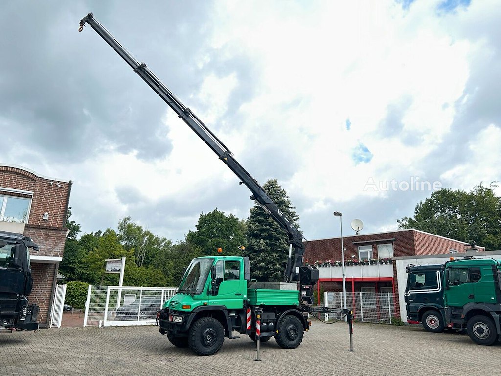 Mercedes-Benz Unimog U400 + HIAB 122E 4x4 kiper