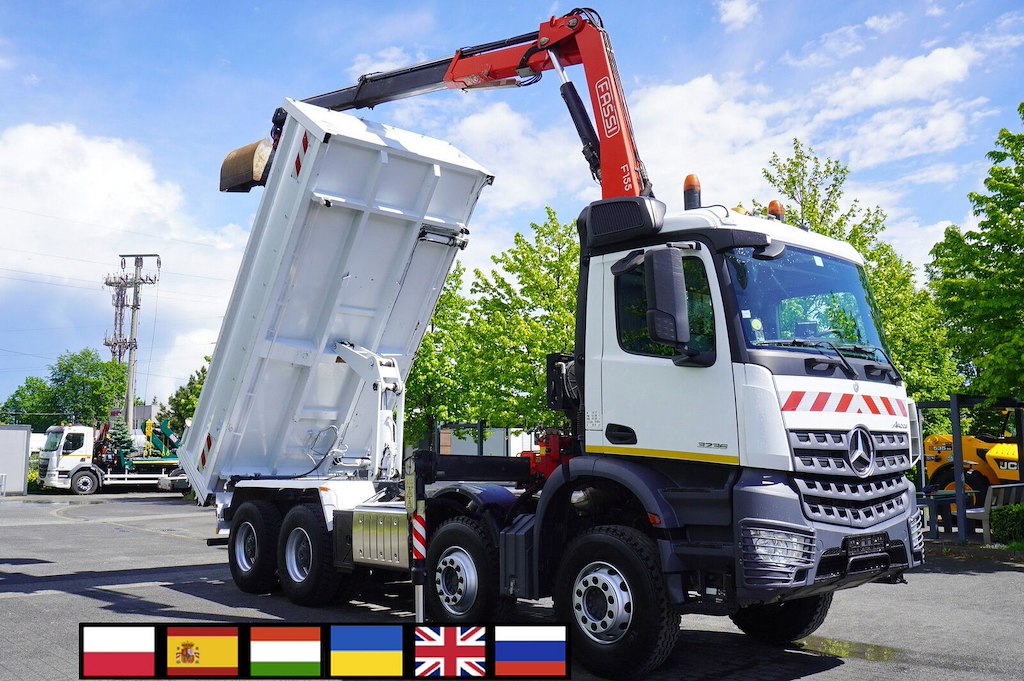 Mercedes-Benz Arocs 3236 8×4 / Crane Fassi F155A.0.22 / remote control / 2-way kiper