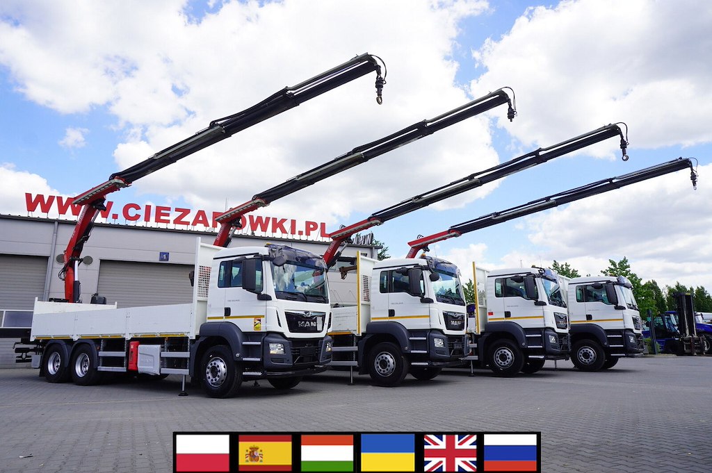 MAN TGS 26.420 6×4 / Fassi F215A.2.24 / remote control / Rotator / 1 kamion s ravnom platformom